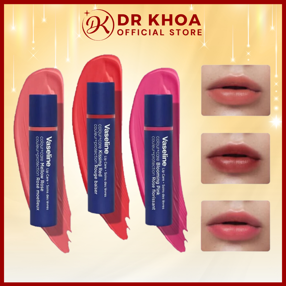 Vaseline Color +Care Lip Balm 3g (Mellow Rose / Kissing Red / Blooming ...