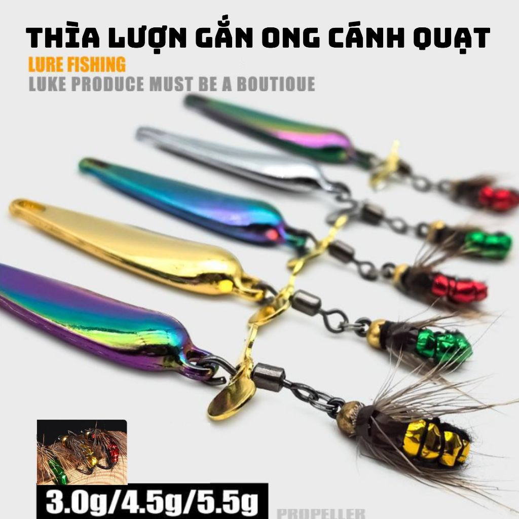 Glider Spoon With Bee Bait Attached Fishing Propeller Lure Fishing ...