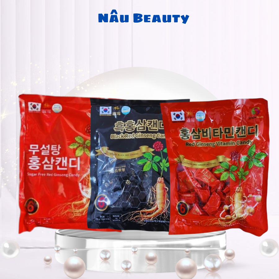 Samjin Red Ginseng Candy - Red Ginseng Black Ginseng - Korean Sugar ...