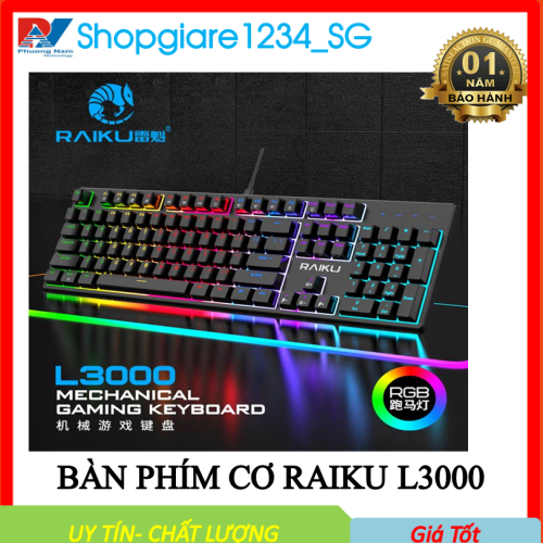 Raiku L3000 Blue Switch RGB LED Gaming Rice Keyboard For Gamers - - 100 ...