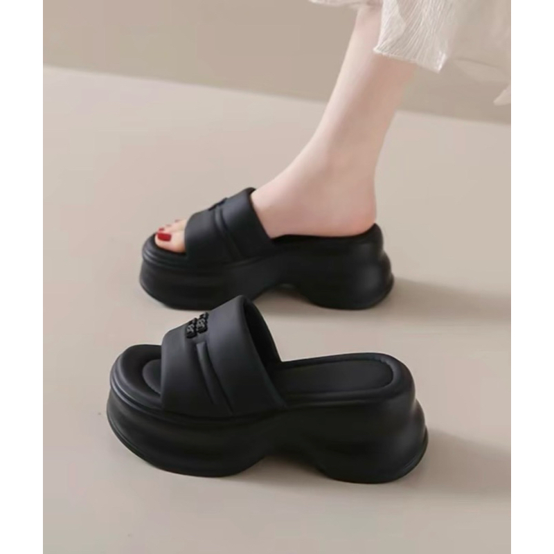 Bm Horizontal Strap Slippers With Cross Letter Pattern 4-5Cm | Shopee ...