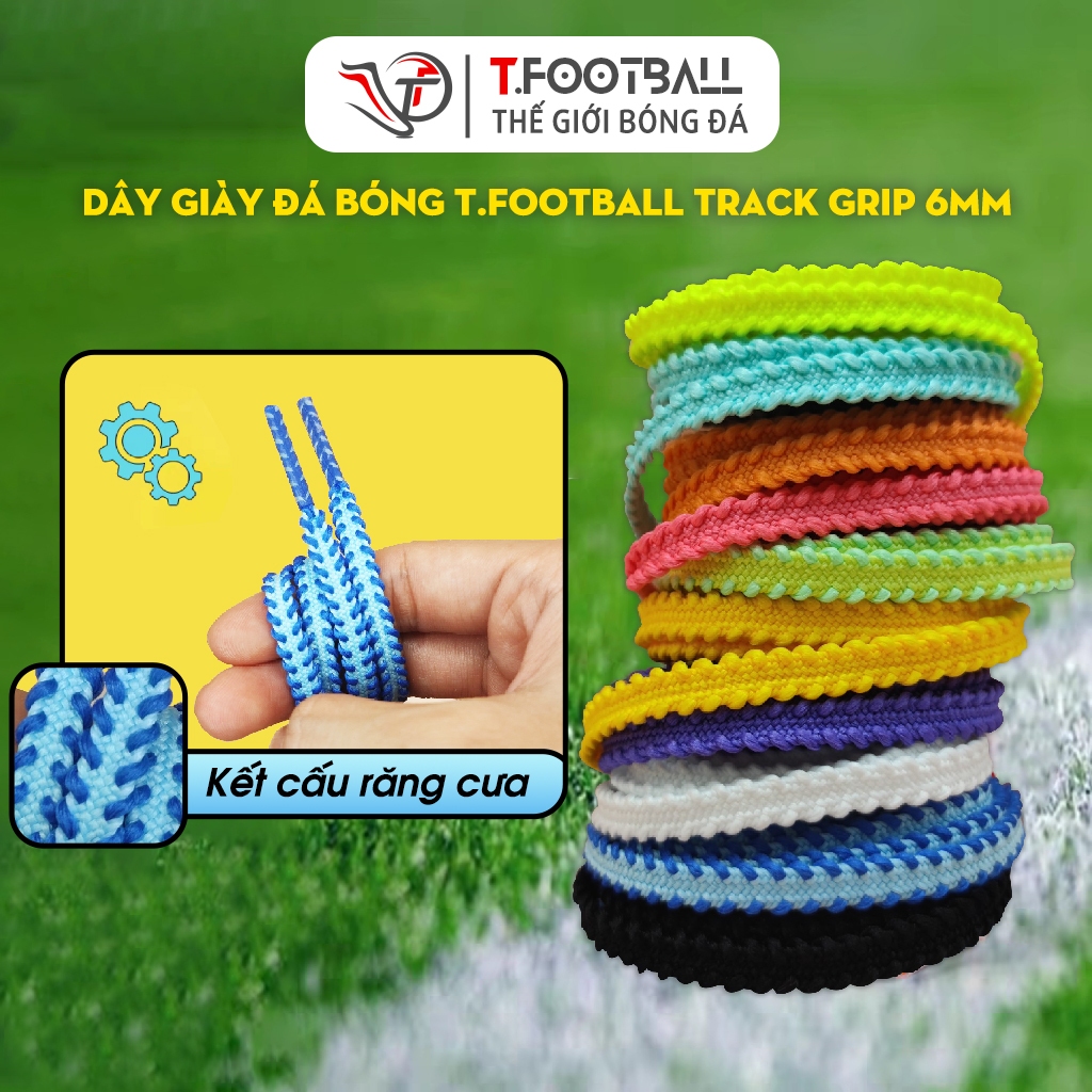 T.FOOTBALL Track Grip Soccer Shoe Laces Anti-Slip Serrated Texture 6mm ...