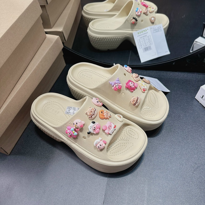 7 HIGH BLOCK CAST PLASTIC SLIPPERS CUTE TICKER DISTRIBUTOR | Shopee ...