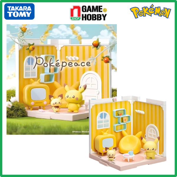 Pokemon POKEPEACE HOUSE LIVING ROOM PIKACHU & PICHU ASSEMBLY TOY MODEL ...