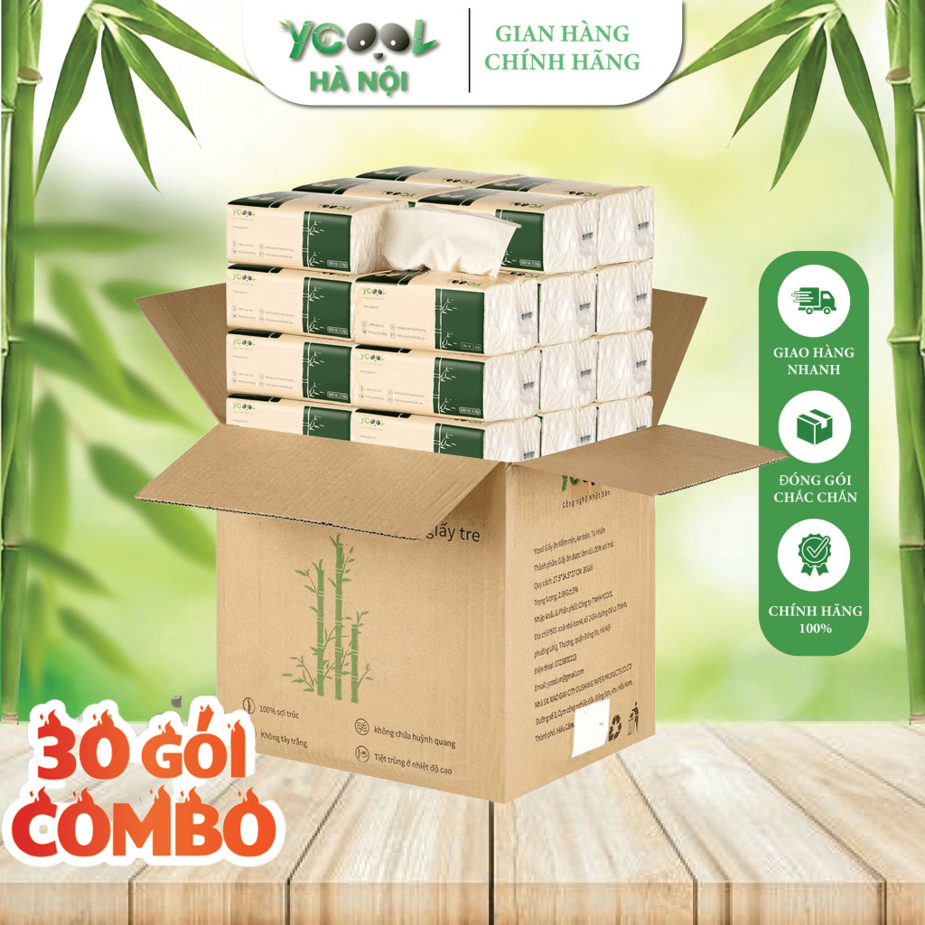 Ycool bamboo tissue panda tissue paper 1 carton of 30 packs of 300 ...