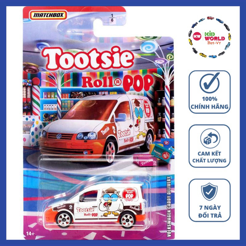 Matchbox Tootsie Roll Pop Volkswagen Caddy Delivery HVV76 Model Car ...