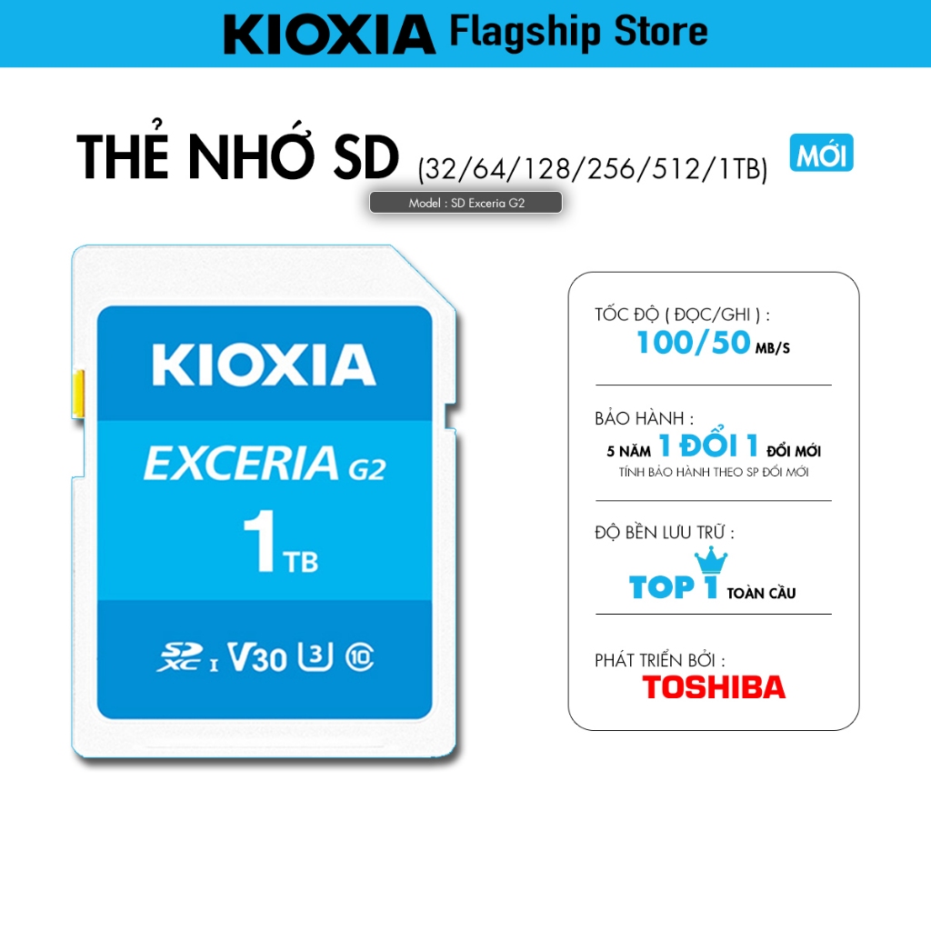 Kioxia FullHD U1 / U3 V30 SD Exceria / SD Exceria G2 memory card] - Genuine product | Shopee ...