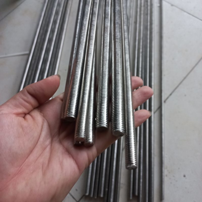 201 stainless steel threaded rod, M8, M10, M12, 1M long | Shopee ...