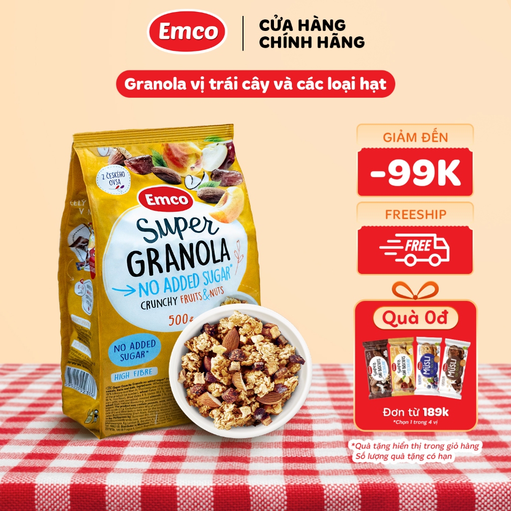 Emco Granola Crunchy Fruit Diet Cereal & nuts Fruit flavor and nuts ...