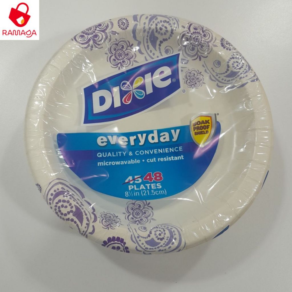 Super hard premium paper plates with Dixie decorative patterns 48 ...