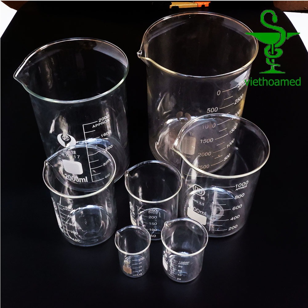 Measuring cups, heat-resistant laboratory glass cups with graduated ...