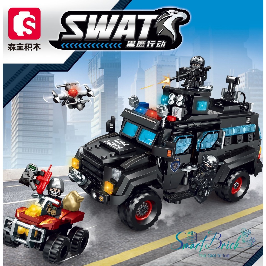 Swat Special Forces Armored Vehicle Assembly Model (Sembo Block) 104302 ...
