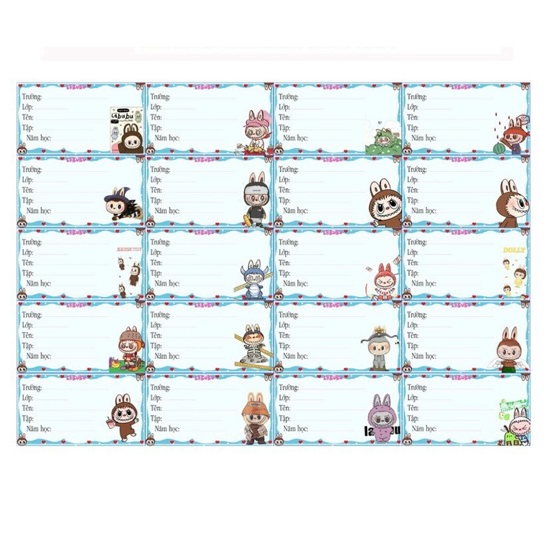 Labubu notebook labels 60 different images / labubu stickers | Shopee ...