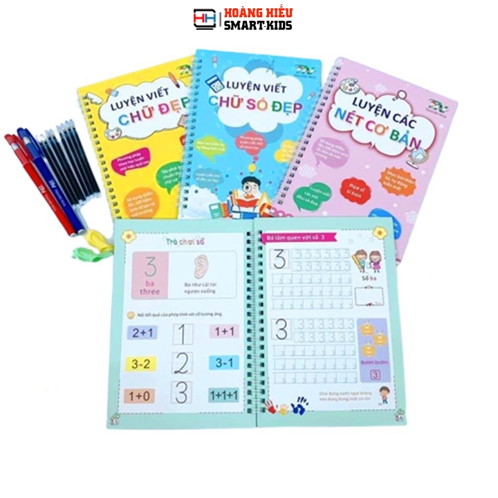 Set Of 3 Smart Self-Erase Ink Writing Notebooks - Beautiful Writing ...