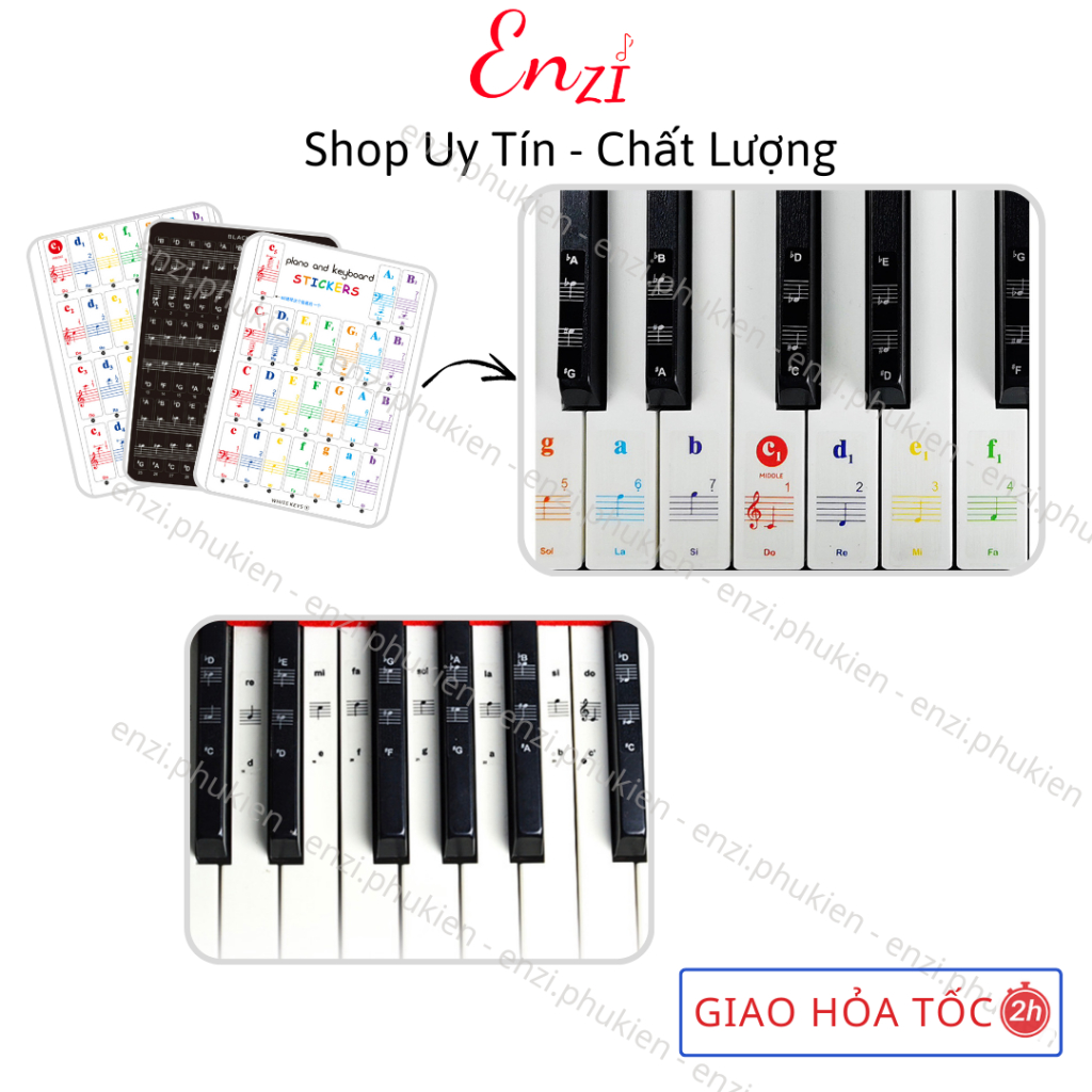 Sticker for piano organ keyboard notes Decal to mark music note ...