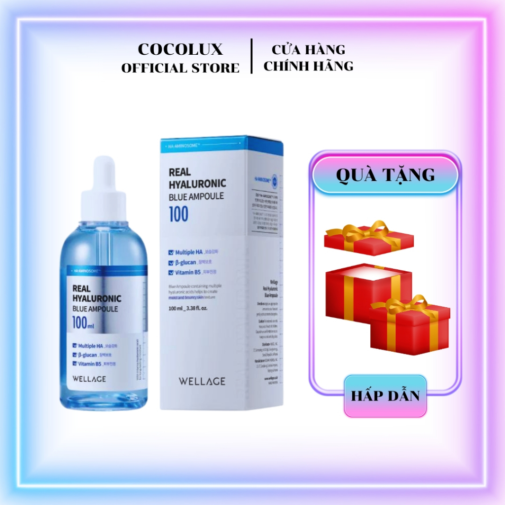 Wellage Real Hyaluronic Blue Ampoule 100 skin care essence 75ml ...