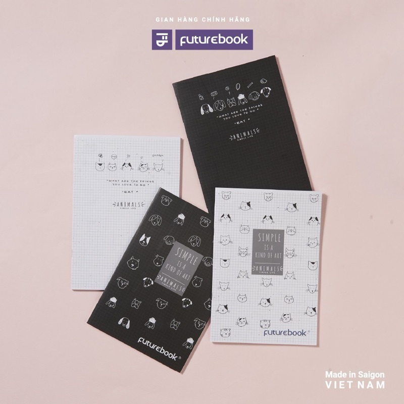 Combo of 5 4-cell FUTURE BOOK notebooks, size A5 (15,5x20cm), 100gsm ...