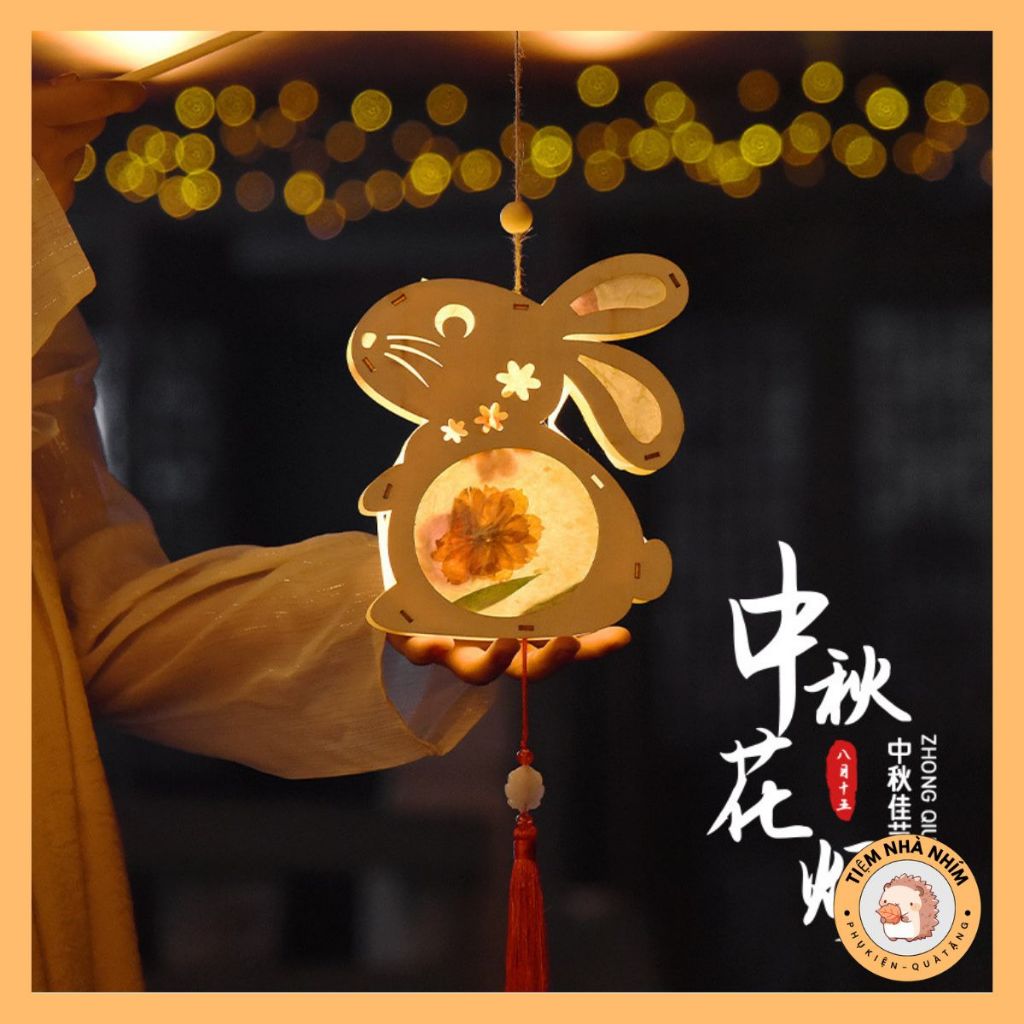 Full Set Of DIY Handmade Wooden Mid-Autumn Rabbit Lanterns For Mid ...