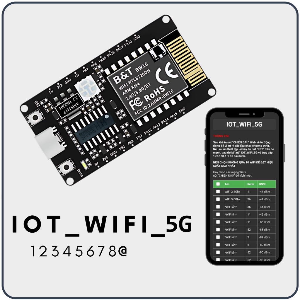 Wifi Module RTL8720DN BW16 Kit Ai-Thinker 2.4Ghz and 5.0Ghz | Shopee ...