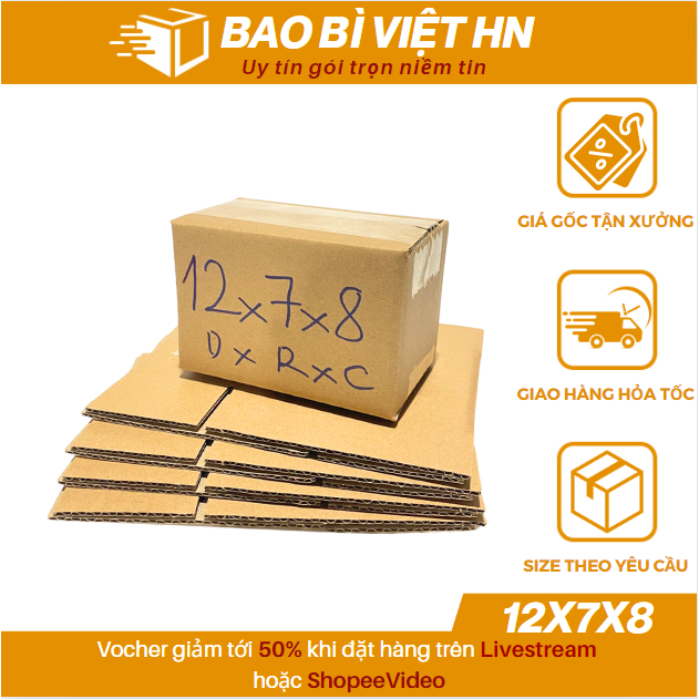 12x7x8 Combo of 10 packing carton boxes, packing paper boxes with ...