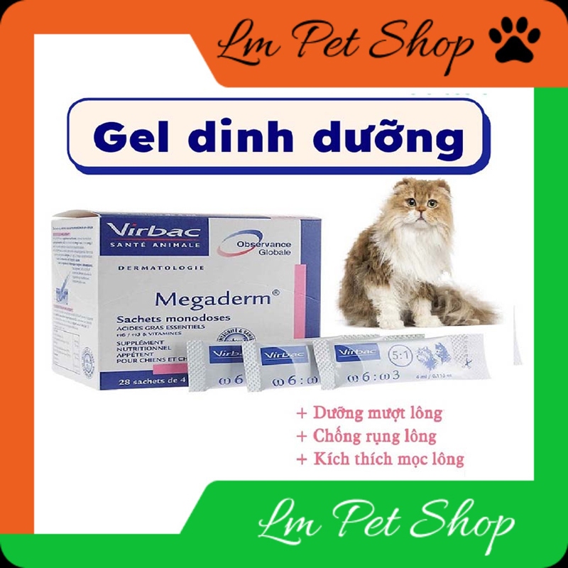 Virbac Megaderm nutritional gel package 4ml helps smooth and itchy skin ...