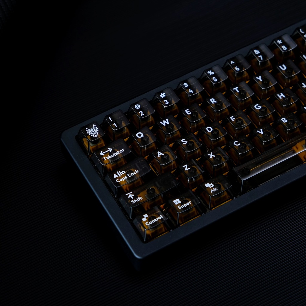 Aifei White on Black Clear PC Keycap | Cherry profile 114 buttons ...