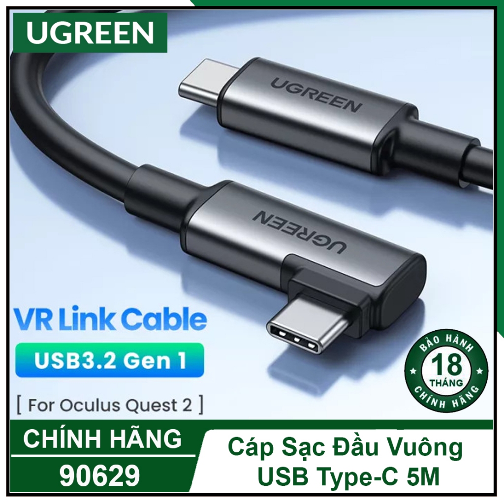 Genuine Ugreen 90629 90 Degree Square Head USB Type-C Charging Cable ...