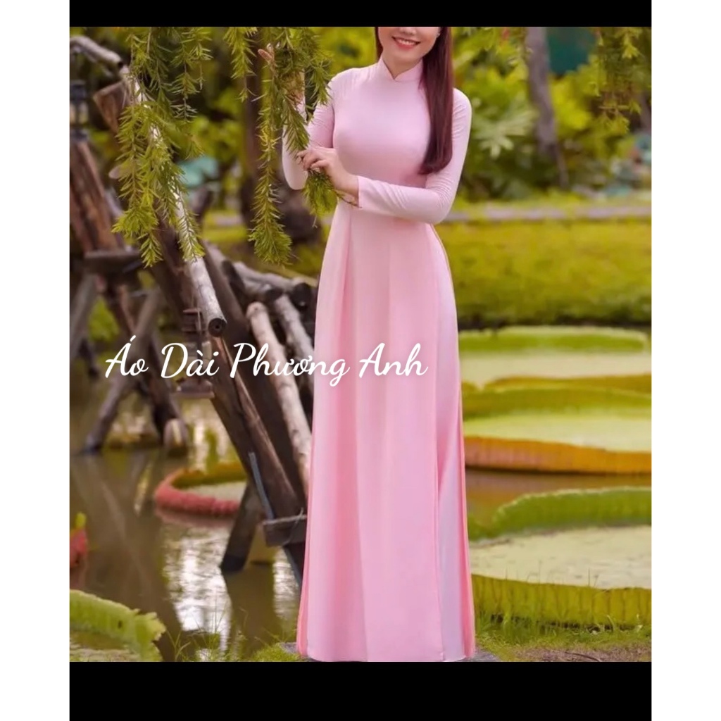 Traditional Ao Dai chiffon Silk Pink Chalk - Phuong Anh Nu Ao Dai - M2 ...