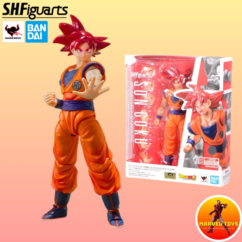 Genuine Model BANDAI SHF SHFiguarts Son Goku Super Saiyan God Dragon ...