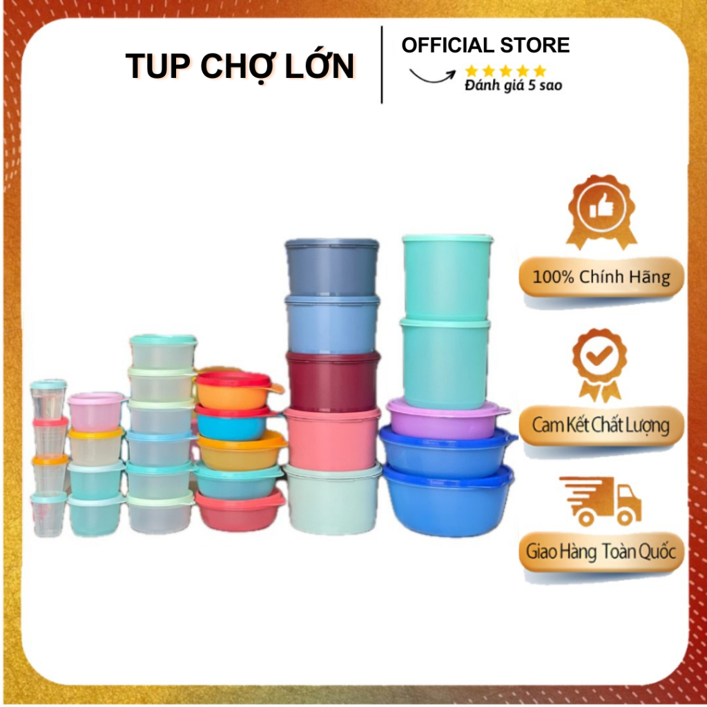 Tupperware Round Retail Box 200ml/300ml/1L/1.5L Assorted Cool Storage - Genuine Cho Lon Tup ...