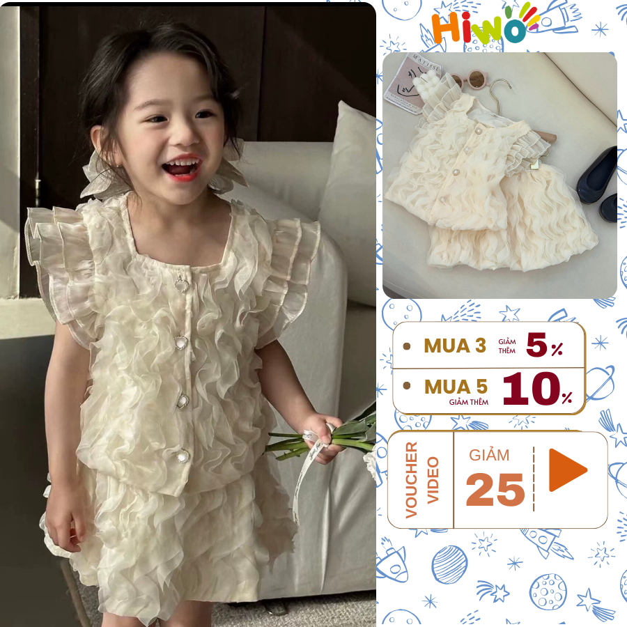 Girls' Banh Beo Skirt Set, Soft Zen Lady's Skirt Set with A-Line Skirt ...