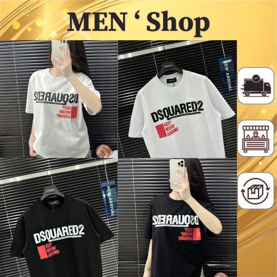 DSQ Men's and Women's T-Shirts with Extremely Sharp Letter Prints ...