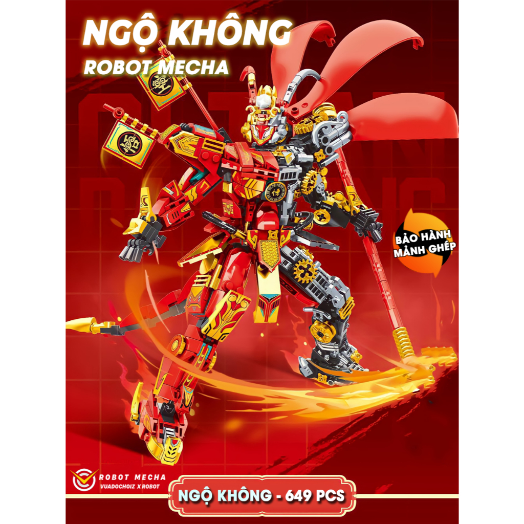 Assembling toy Wukong Robot Mecha War God Model includes 649 PCS 28 cm high MECH premium version ...