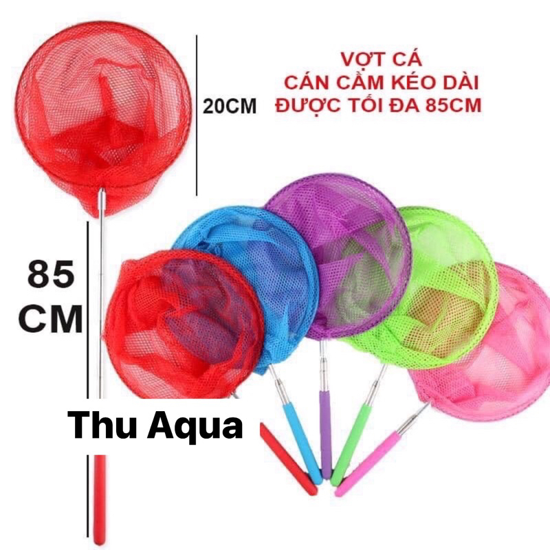 Fish net racket with flexible handle for maximum length of 85CM ...