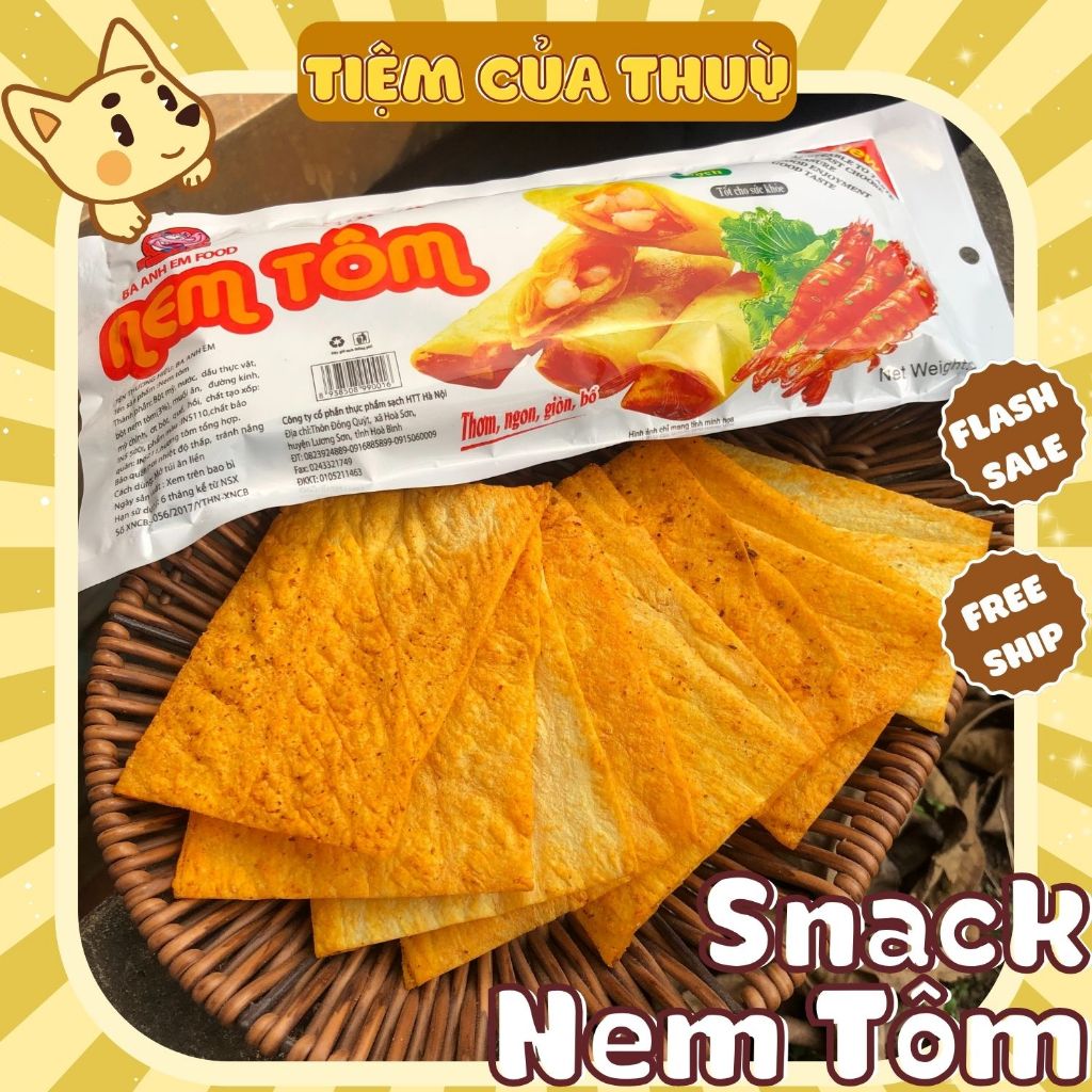 5 Packs of Three Brothers Food Nem Tom Snack, Spicy Shredded Snack ...