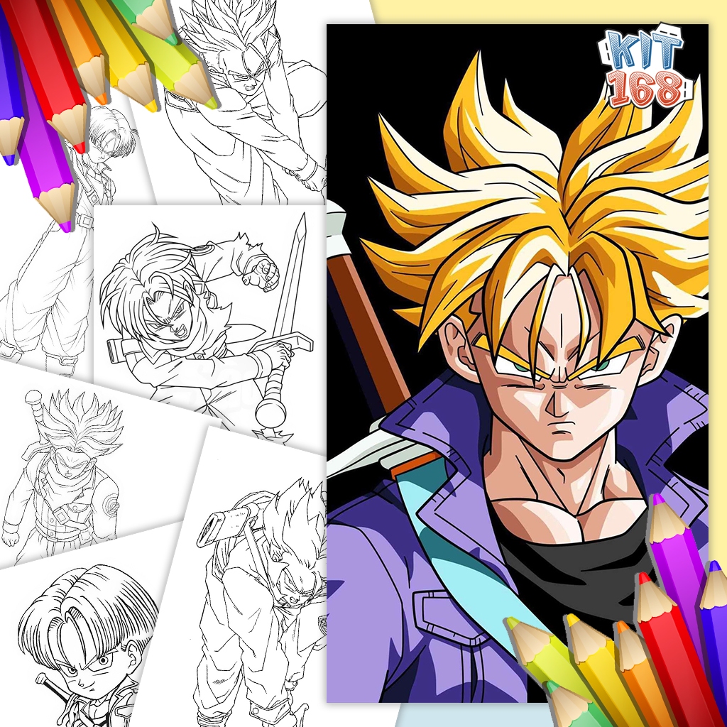 Coloring page TTM-0051 Trunk (Dragon Ball) | Shopee Philippines