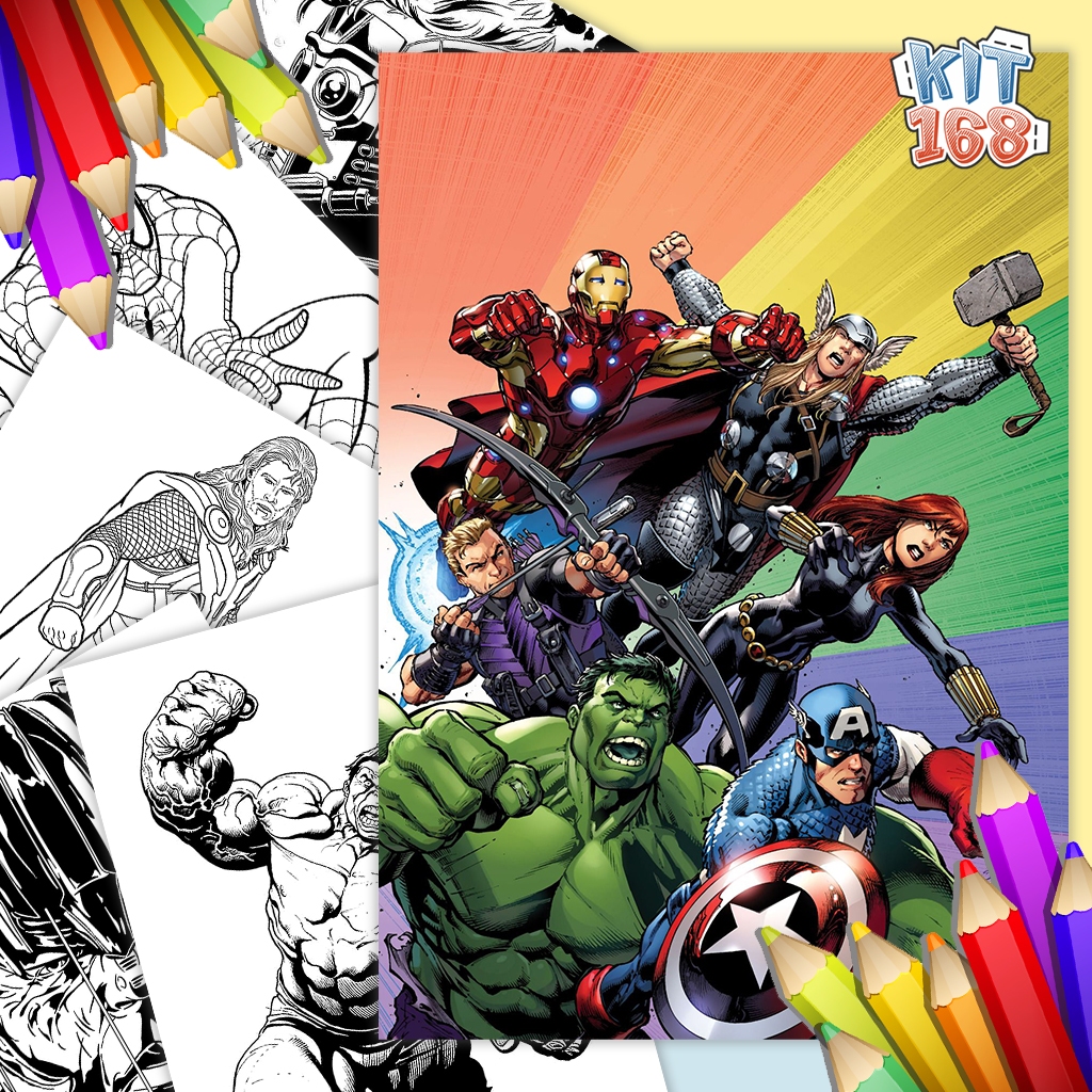 Marvel Avengers superhero coloring page TTM-0007 | Shopee Philippines