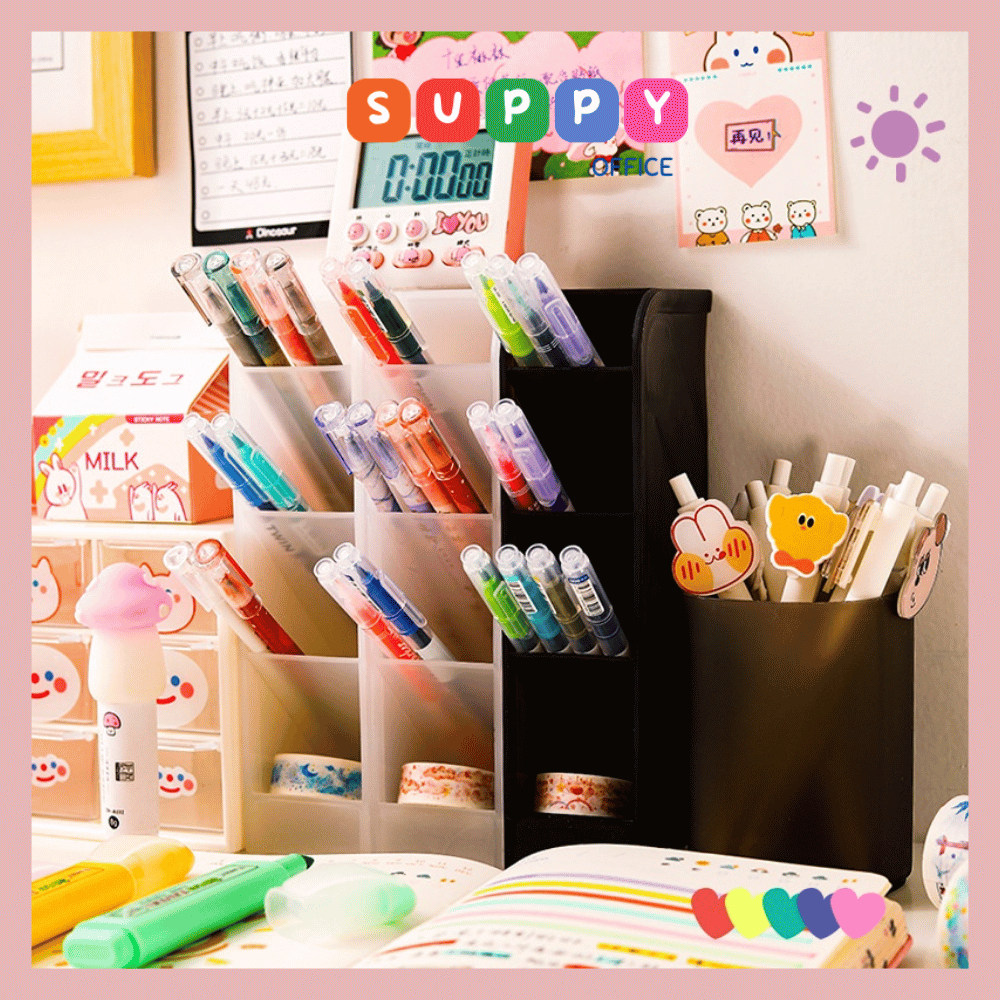 Lovely Pastel Color 4-Tier Pen Shelf Organizes Suppy's Study Corner ...