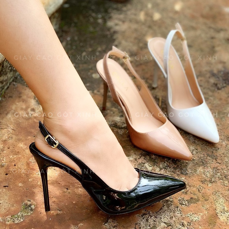 Women's high heel sandals with closed toe and open back heel 8-9cm (HG ...