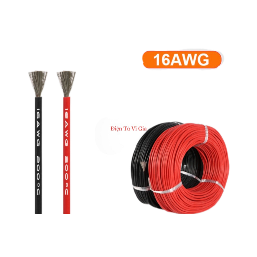 16awg Silicon fireproof wire with high heat resistance of 200 degrees ...