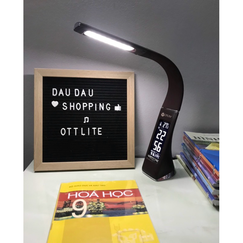 Genuine Ottlite anti-myopia desk lamp displays time, temperature, and ...
