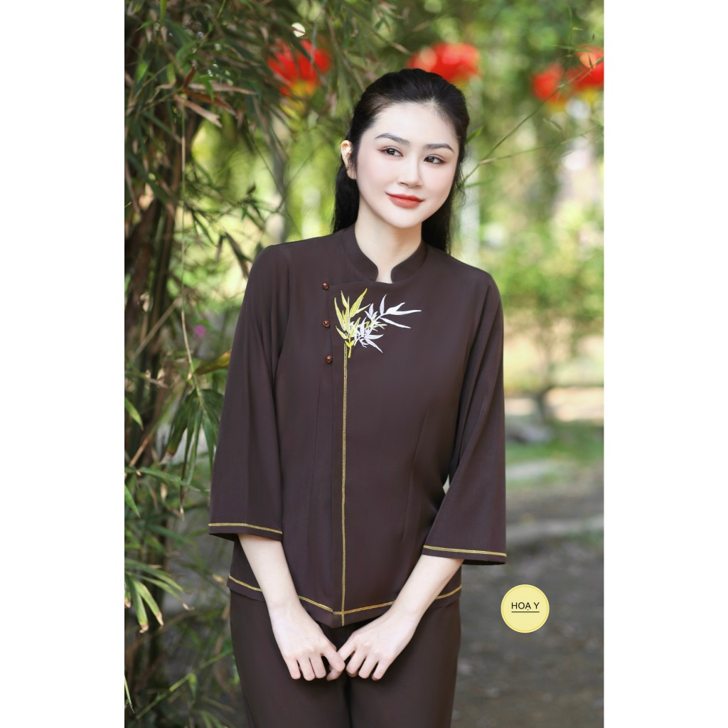 DL136 DARK BROWN (Painting Dharma Dress) Temple Clothes, Top Fashion ...