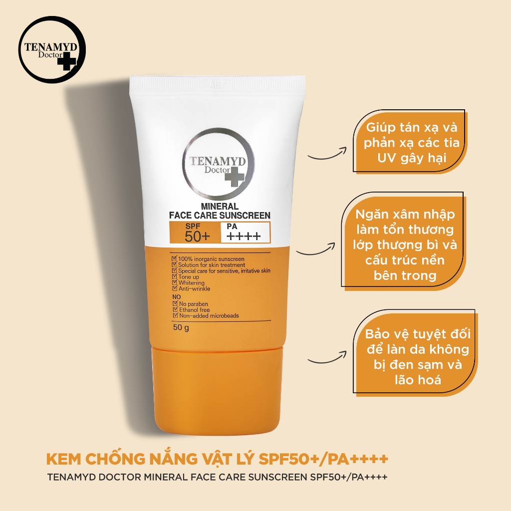 Physical SUNSCREEN SPF50+ / PA + + + + - TENAMYD DOCTOR MINERAL FACE ...