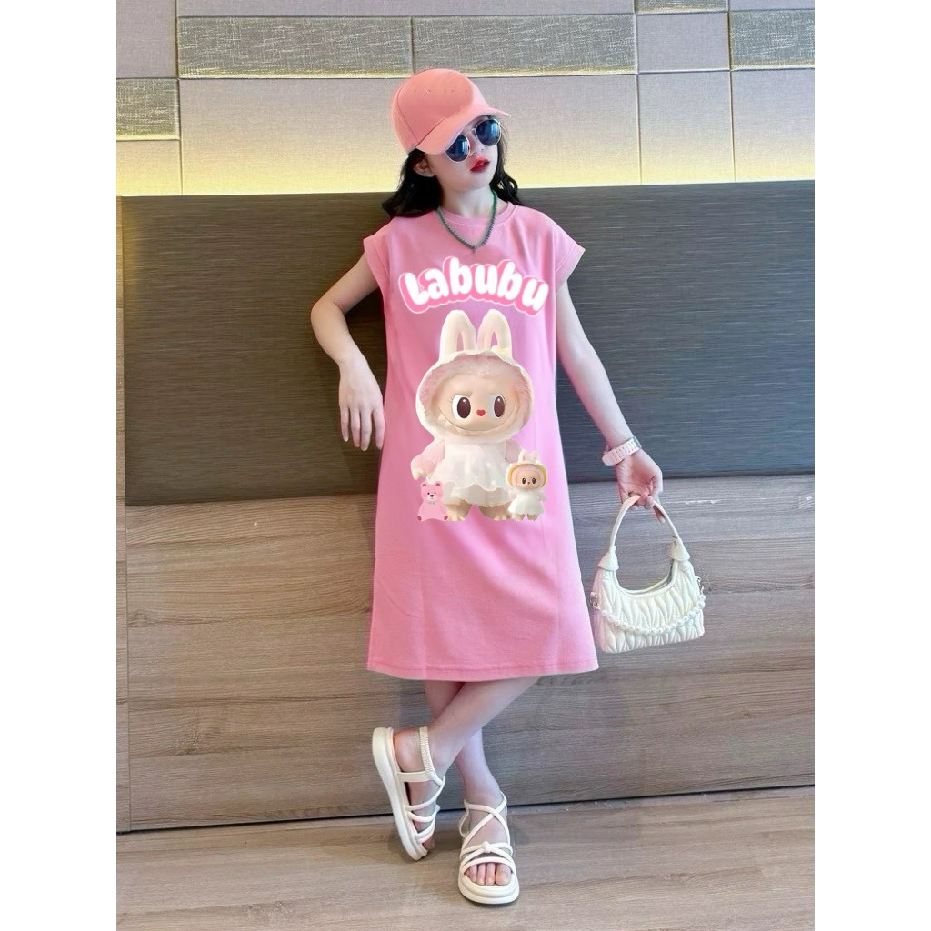 CUTE LABUBU DOWN DRESS, SOFT COTTON MATERIAL FOR GIRLS 9-44 KG ...