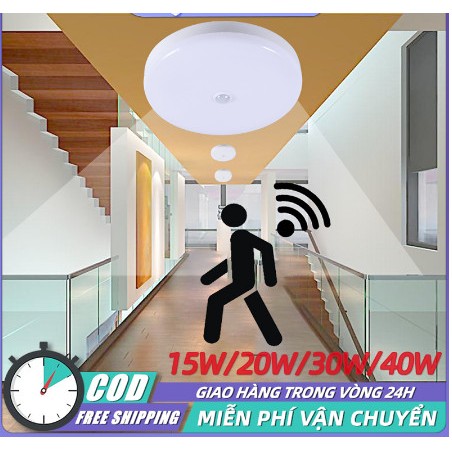 Led ceiling light with automatic sensor, circular floating ceiling ...