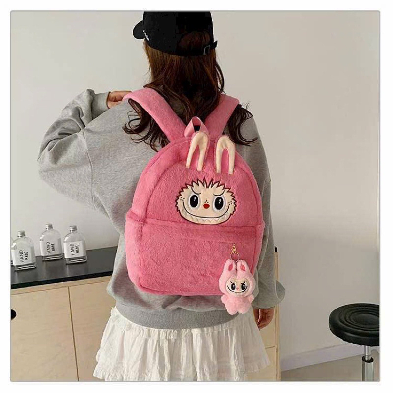 Labubu Luxury Backpack, Large Capacity Student Backpack with Keychain ...