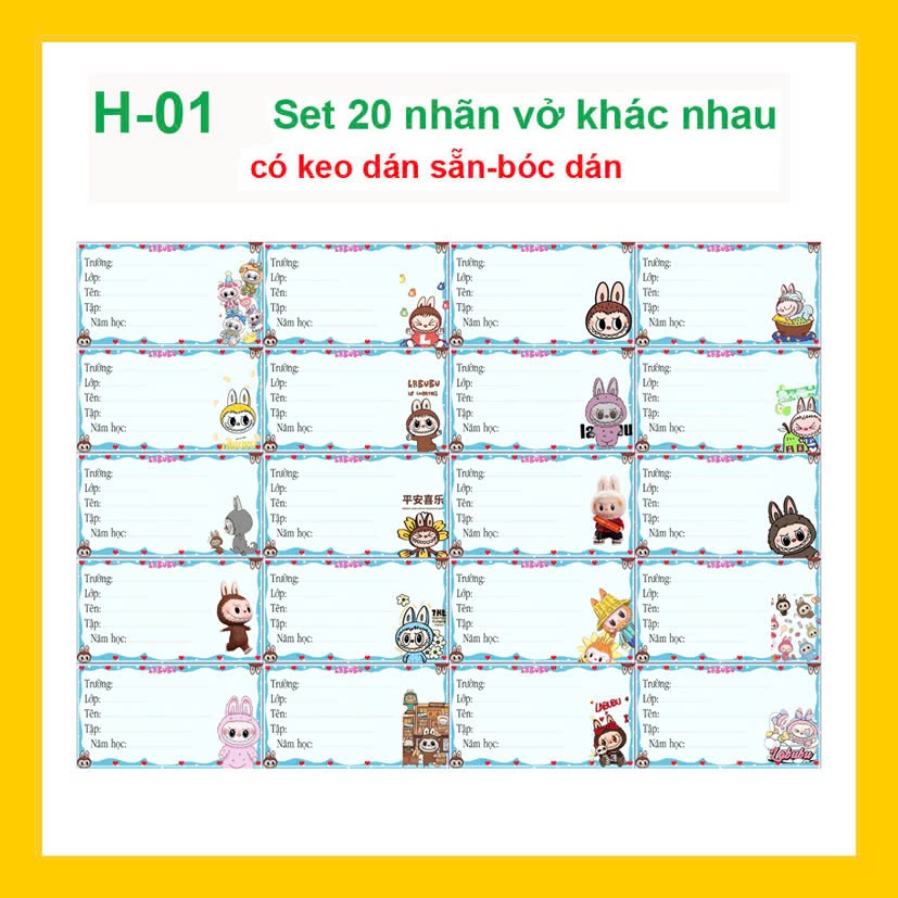 Labubu notebook labels (1 set of 20 notebook labels) | Shopee Philippines