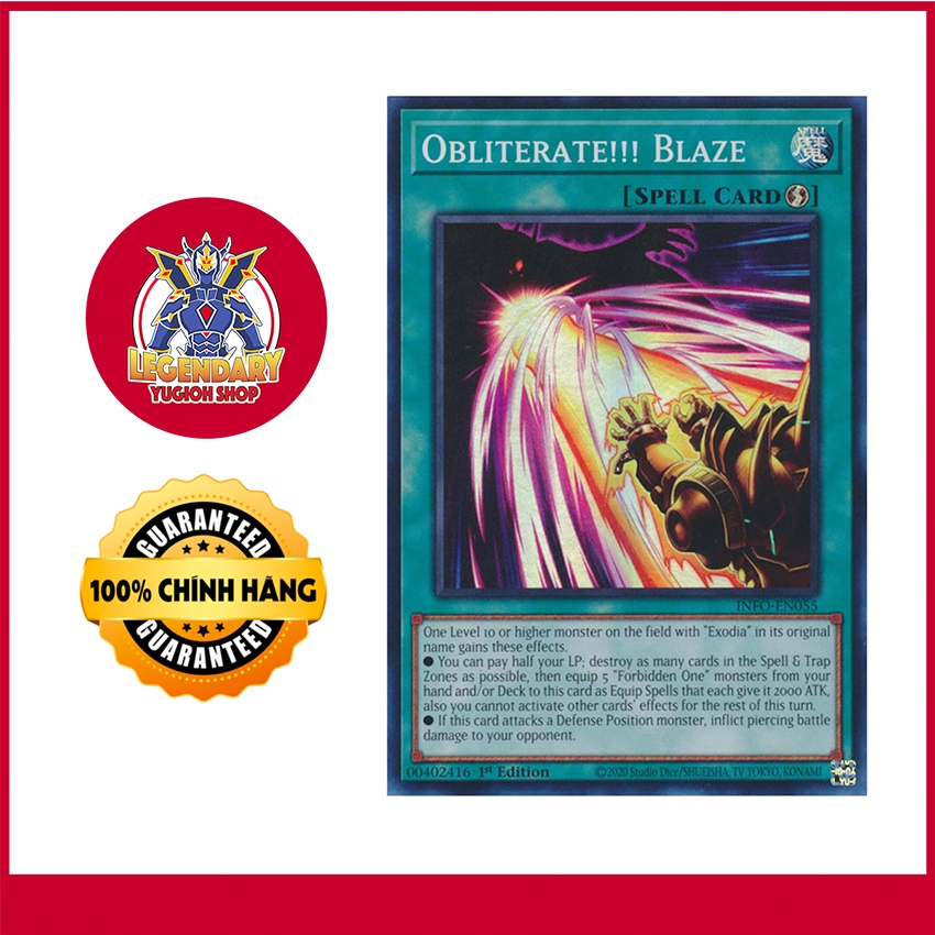 [Original Yugioh Card] Obliterate!!! Blaze Blaze | Shopee Philippines