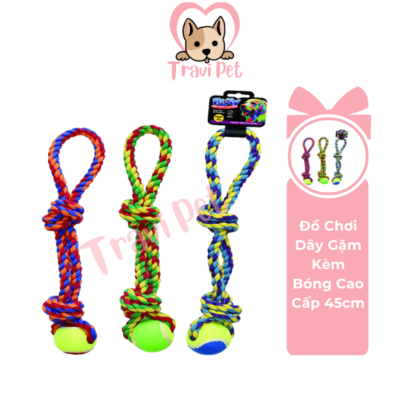 Premium Chewing Rope Toy with Ball for 45cm Medium and Large Dogs ...