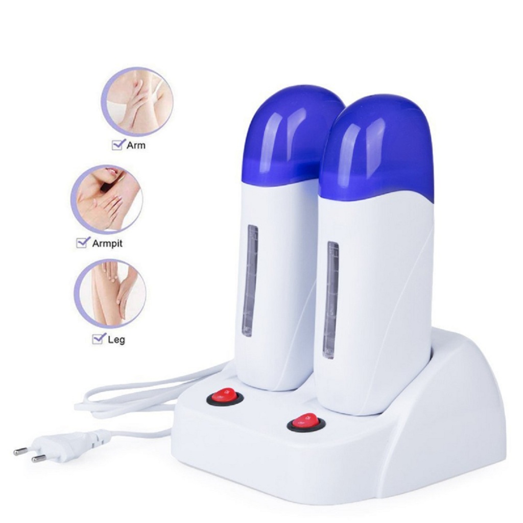 Hair waxing heater, double wax, roller, With switch, hair removal ...